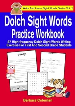 Dolch Sight Words Practice Work Book: 87 High-frequency Dolch Sight ...