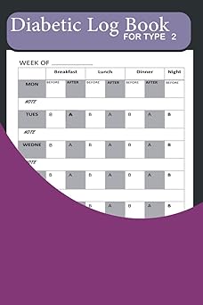 Diabetic Log Book: Record Blood Sugar Levels (Before & After) - weekly ...