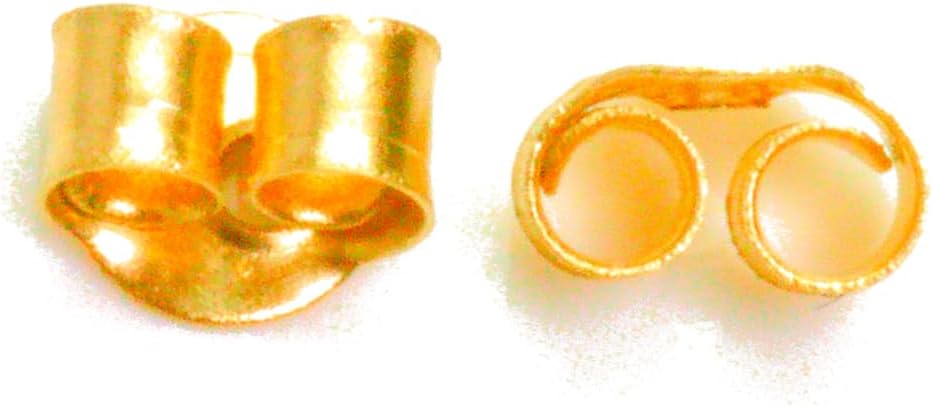 1 x Pair(2) Small 9ct Gold Butterfly Earring Backs Scrolls Push Fit .375 (4mm x 3mm) : Amazon.co ...