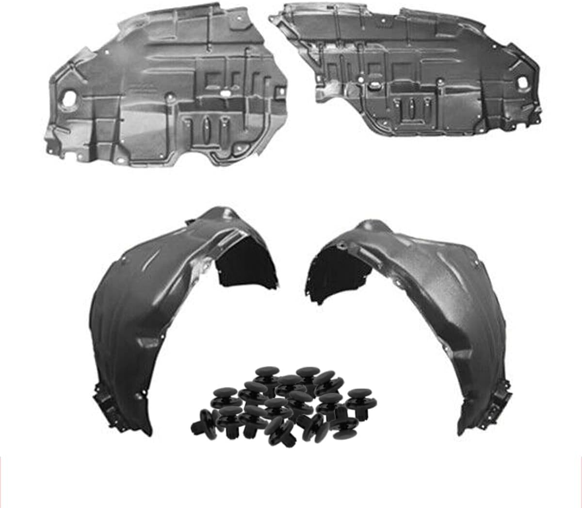 Amazon.com: Parts N Go Fender Liner & Engine Under Cover Set w/Clips ...