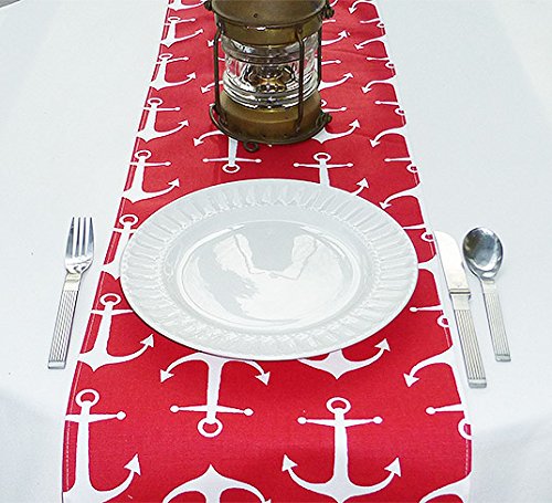 Amazon.com: Appleberry Attic Anchor Table Runner Collection (Red ...