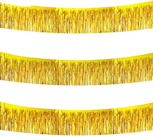 Amazon.com: KADUOS 3 Packs 10 Feet Foil Fringe Garland Gold Streamers ...