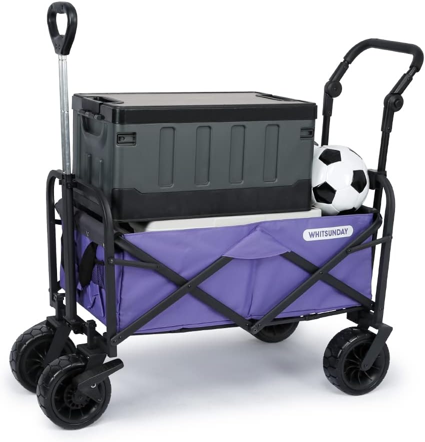 Amazon.com: Foldable Wagon Cart with Wheels Collapsible - 300 LBS Large ...