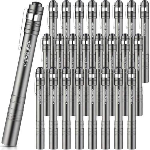Tujoe 12 Pack LED Penlight Bulk, Pocket Flashlight with Clip, Aluminum ...