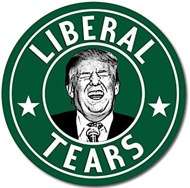 Amazon.com: Green Round Liberal TEARS Trump Laughing Sticker (Funny pro ...