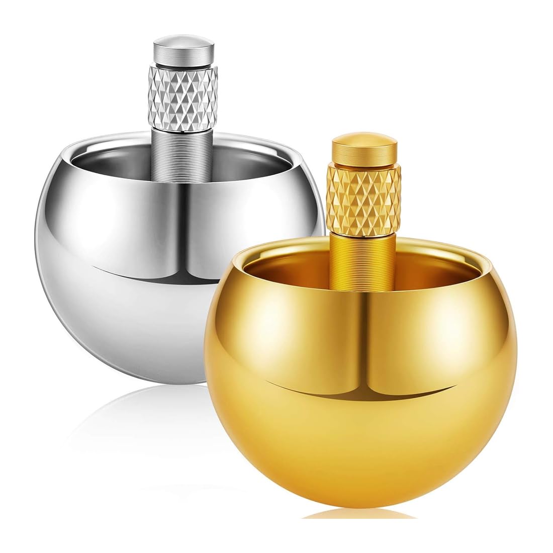 Metal Flip Over Top Stainless Steel Spinning Top, 2 Pieces Automatic ...