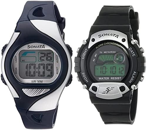Sonata Silicone Digital Grey Dial Men (Nh87011Pp03 + Nk7982Pp02 ...