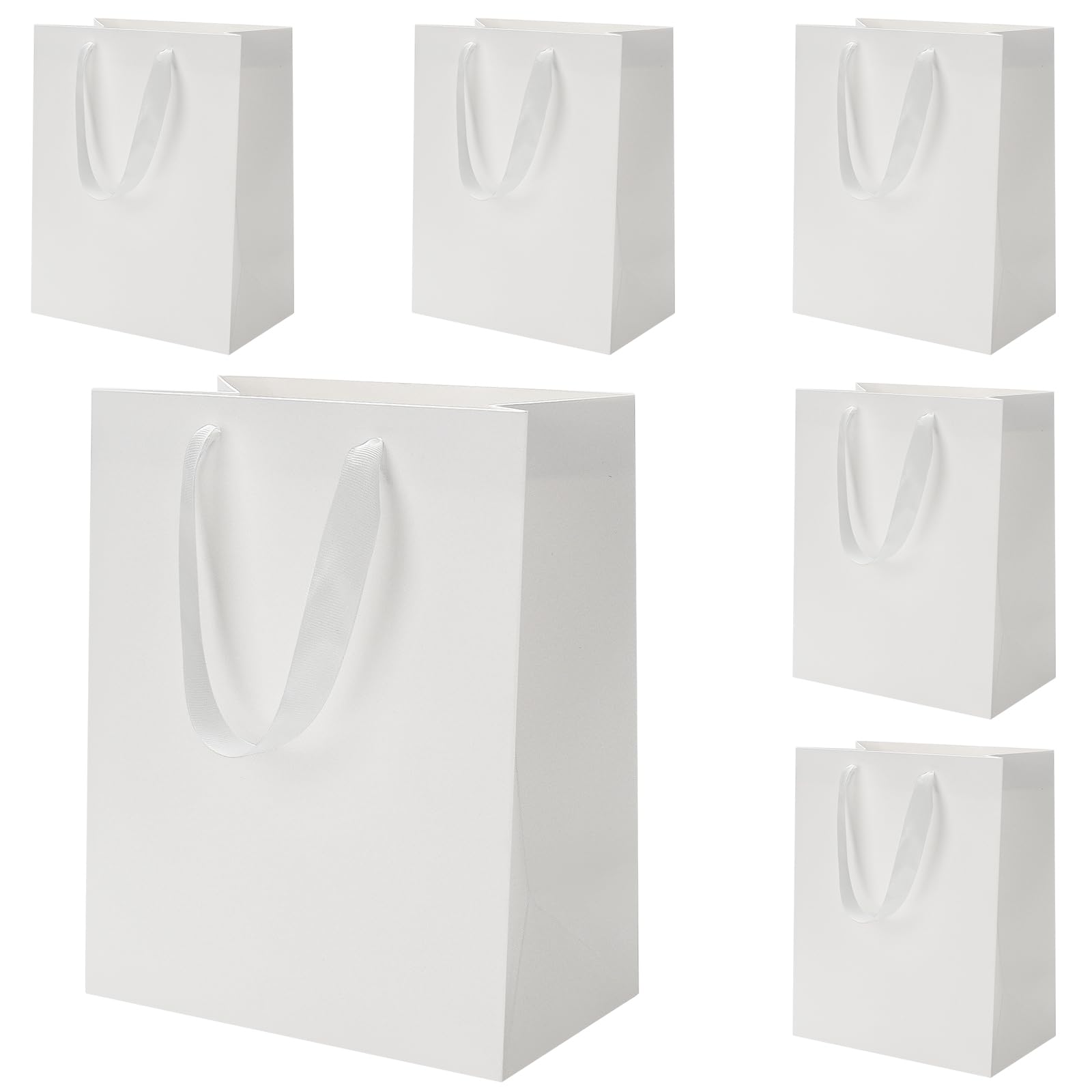 Amazon.com: FISHLONO White Gift Bags With Handles, 8x5x10 Inches Medium ...