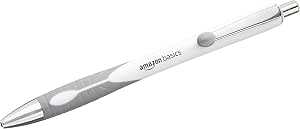 Amazon.co.jp: Amazon Basics Retractable Ballpoint Pens, White Barrel ...