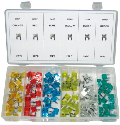 FK1 Plastic Mini Vehicle Flat Fuse Set 11 mm 120-Piece 5 - 30 Amps in ...