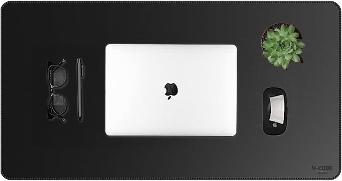 V-CUBE Designs Premium Vegan Leather Desk Mat 75X40cm 2.4mm Thick ...