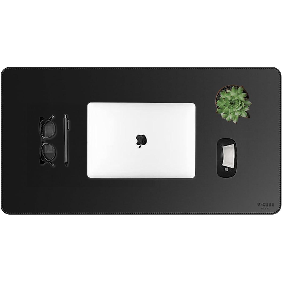 V-CUBE Designs Premium Vegan Leather Desk Mat 75X40cm 2.4mm Thick ...