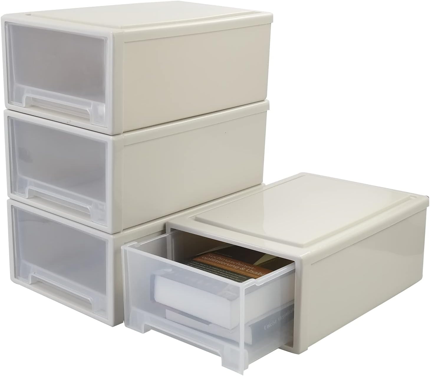 Amazon.com: Jandson 4 Pack Stacking Storage Chest Drawer, 12 Quart ...