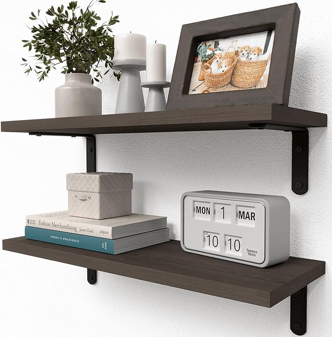 OXMIC Wooden Wall Shelf for Living Room/Wall Mounted Shelf/for Home ...