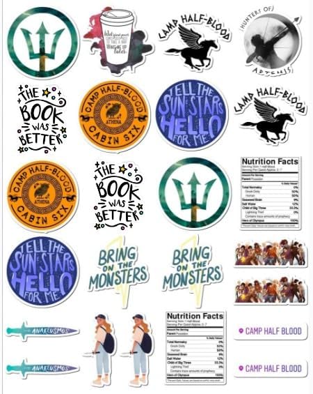 Amazon.com: 20 Pcs Value Pack Percy Decal Jackson Sticker Waterproof ...