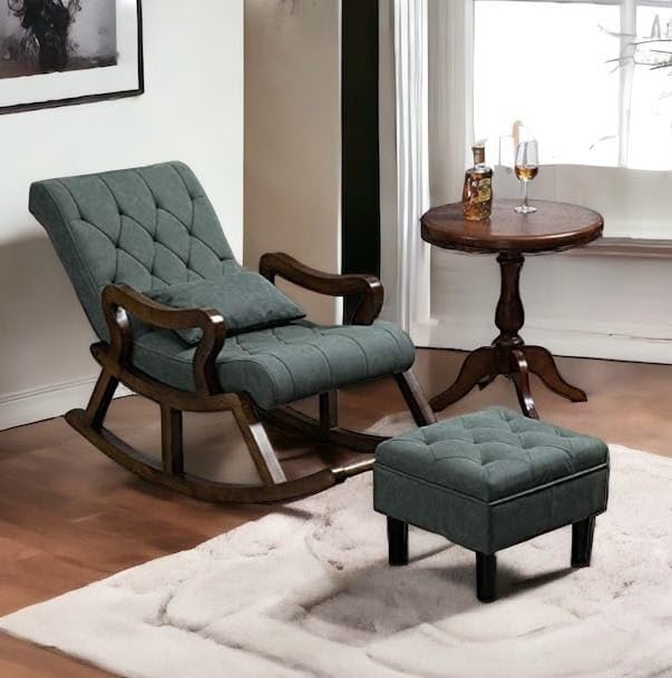 Craft Expertise "Classic Wooden Rocking Chair with Footrest - Ergonomic ...