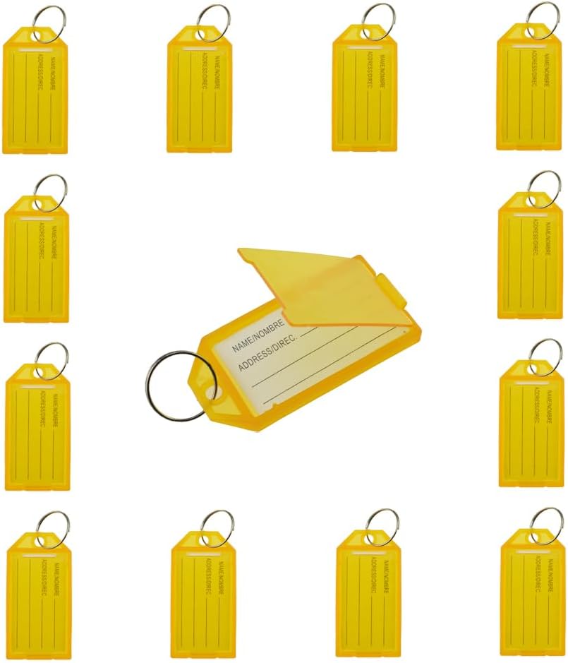 Amazon.com : HAHIYO Plastic Key Label Tags with Split Ring Information ...