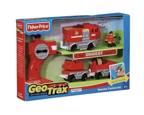 Buy Fisher-Price GeoTrax Rail and Road System RC Set with Figure ...