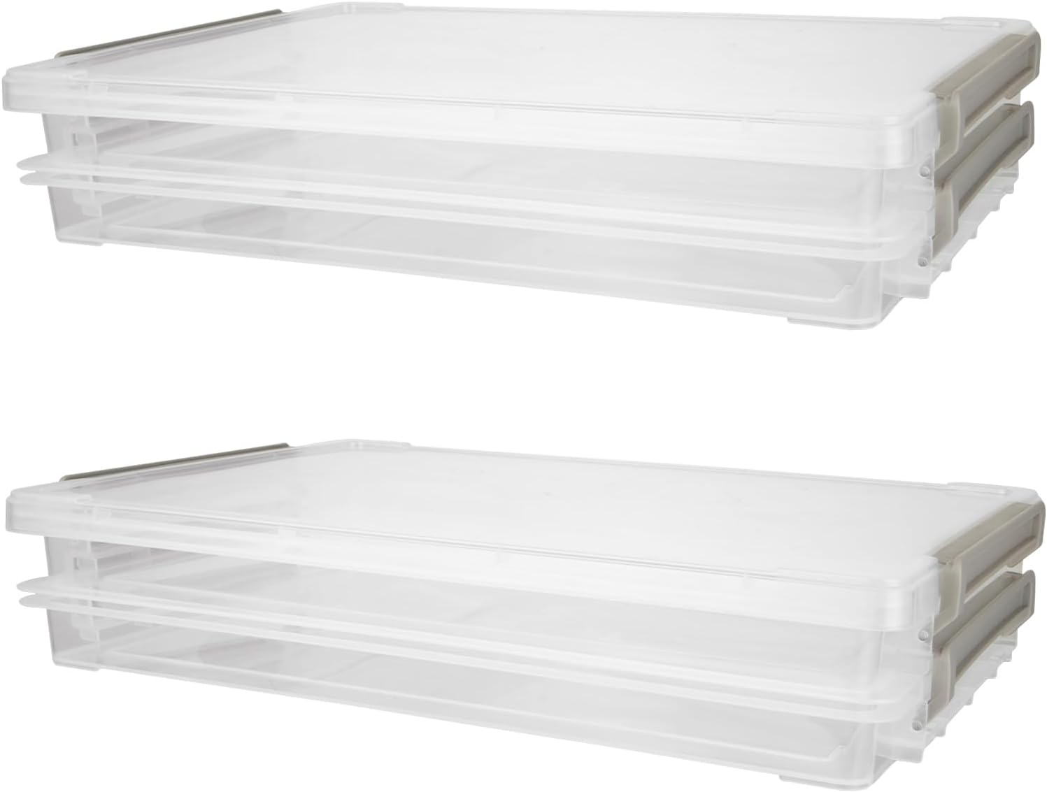 DAJAVE 4 Pack A4 Stackable Storage Boxes with Lids A4 Document Box ...