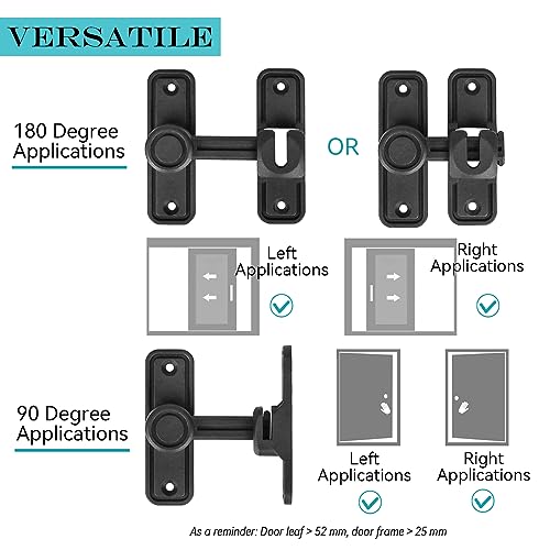 Snapklik.com : 90 Degree Barn Door Lock Zinc Alloy Heavy Duty Sliding ...