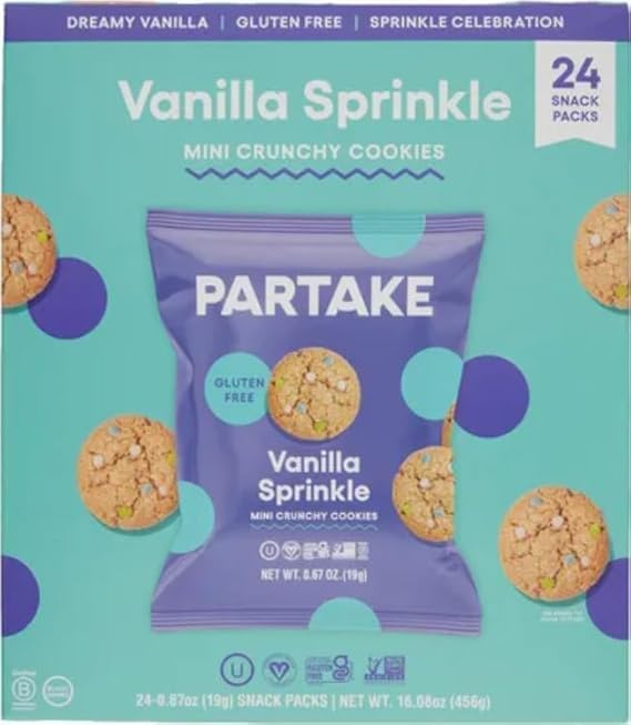 Amazon.com: Partake Vanilla Sprinkle Mini Crunchy Cookies, Gluten Free ...