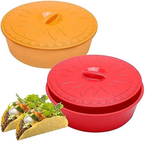 Amazon.com: 12 Inch Red & Brown Taco Warmer (2 Pack), Large Taco ...