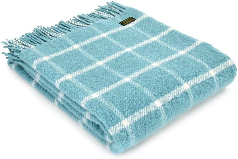 Tweedmill Textiles 100% Pure Wool Blanket Chequered Check Throw Design ...