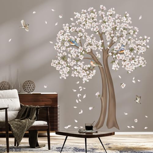 Amazon.com: decalmile Large White Blossom Tree Wall Stickers Flower ...