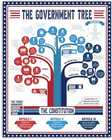 Amazon.com : Gilprop US Government Tree Poster the Three Branches of ...