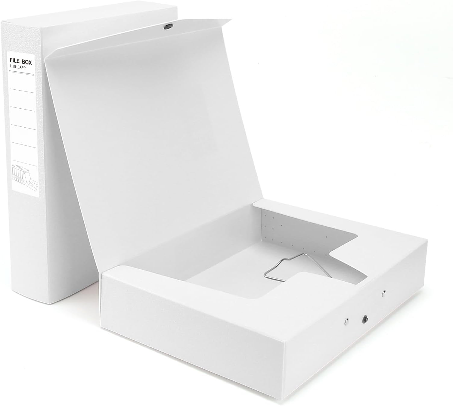 Amazon.com: HUA JIE 2 Pack A4 Storage File Boxes Archives Case,65mm ...