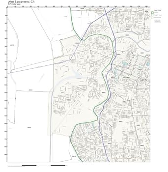 Amazon.com : ZIP Code Wall Map of West Sacramento, CA ZIP Code Map ...