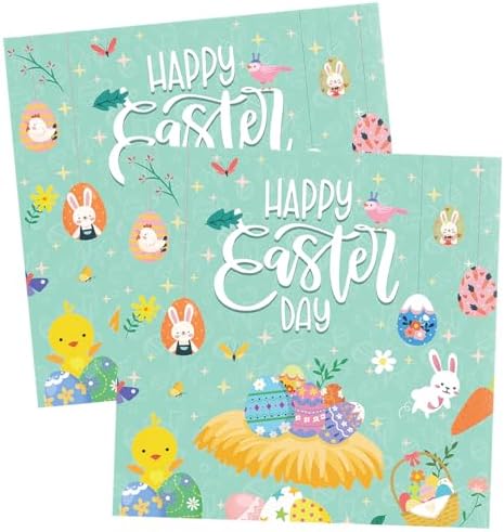 24 Pcs Easter Napkins Paper,33cm Disposable Serviettes Tissue Paper ...