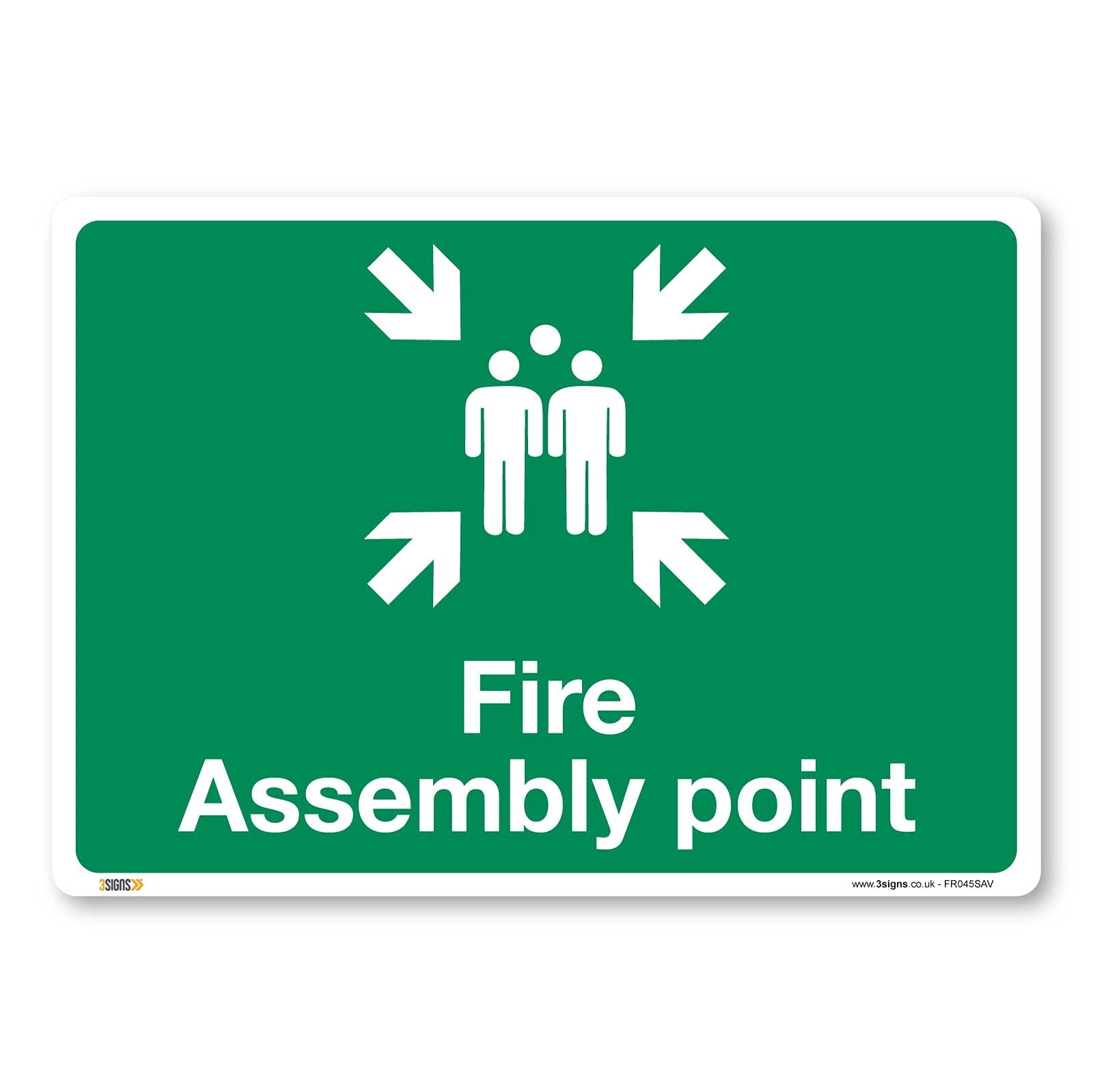 Buy Fire Assembly Point Sign, A3 420x297mm,Self-adhesive Vinyl Sticker ...
