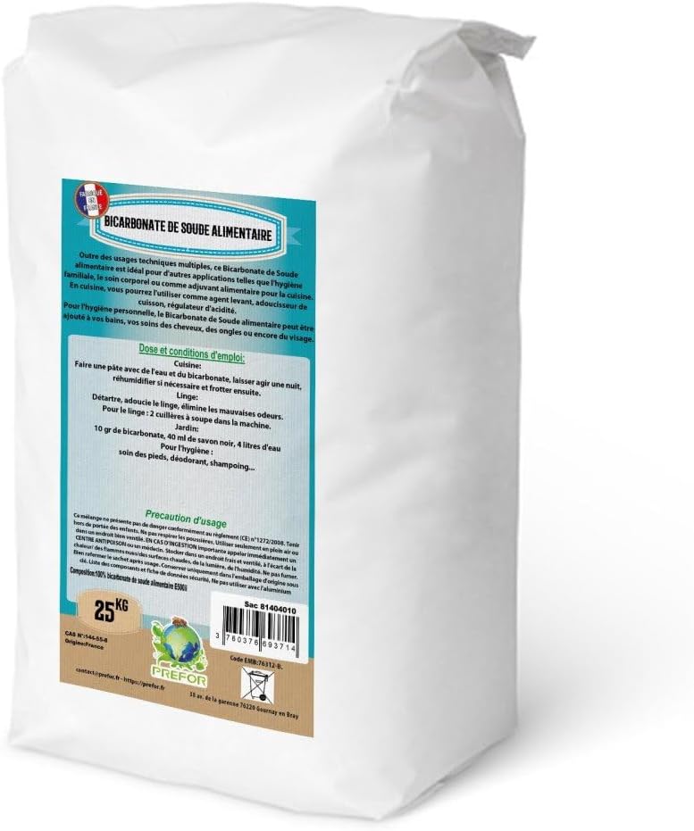 Bicarbonate de soude alimentaire Sac 25kg : Amazon.fr: Epicerie