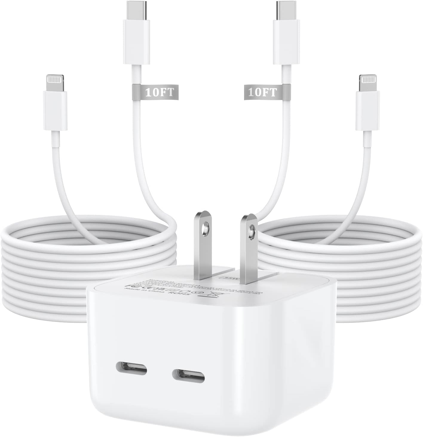 Amazon.com: [Apple MFi Certified] iPhone Fast Charger,35W Dual USB-C ...