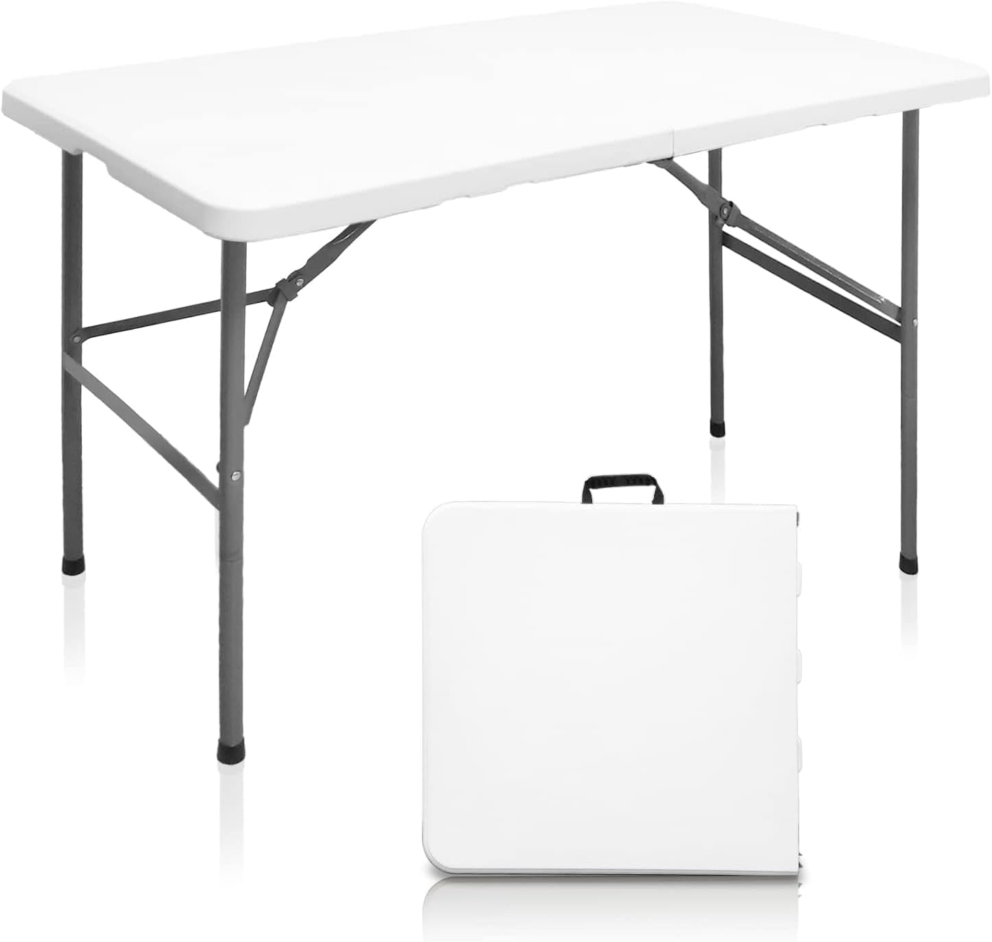 Amazon.com: Generic 24 Inch Square Folding Table, Foldable Metal ...