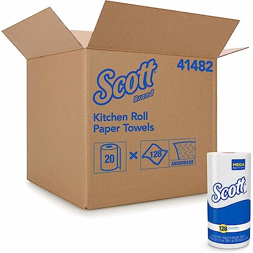 Scott 41482 Kitchen Roll Towels, 11" x 8-25/32", White (Pack of 20 ...