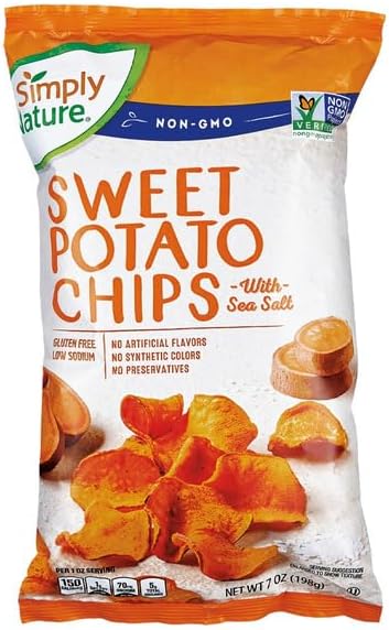 Amazon.com: Simply Nature Sweet Potato Chips, 7 oz. | Gluten-free, Non ...