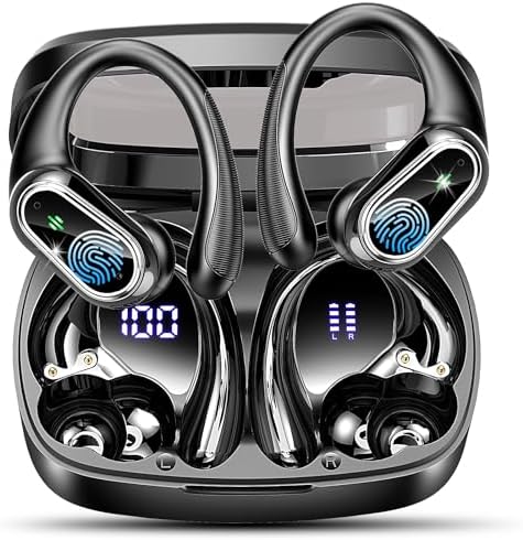 Wireless Earbuds, Bluetooth 5.4 Headphones Sport, LED Display Bluetooth ...
