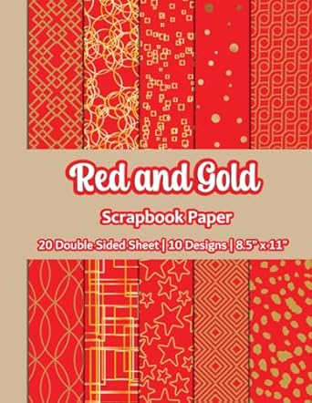 Red And Gold Scrapbook Paper: Red Scrapbook Paper | 10 Designs | 20 ...