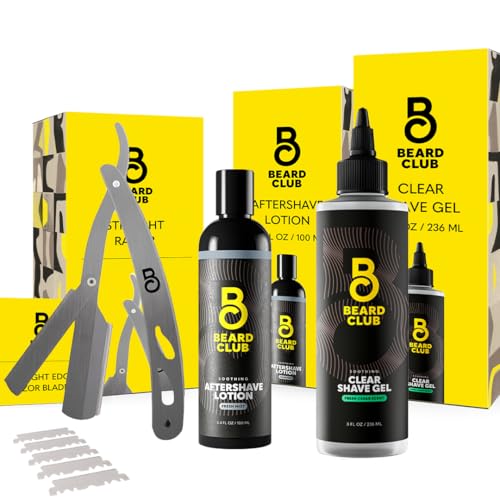 Beard Club Straight Razor for Men, Shaving Gel & Aftershave for Men ...