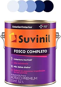 Tinta Acrílica Fosco Completo Tons De Azul 3,2l Suvinil (Azul Bebê ...