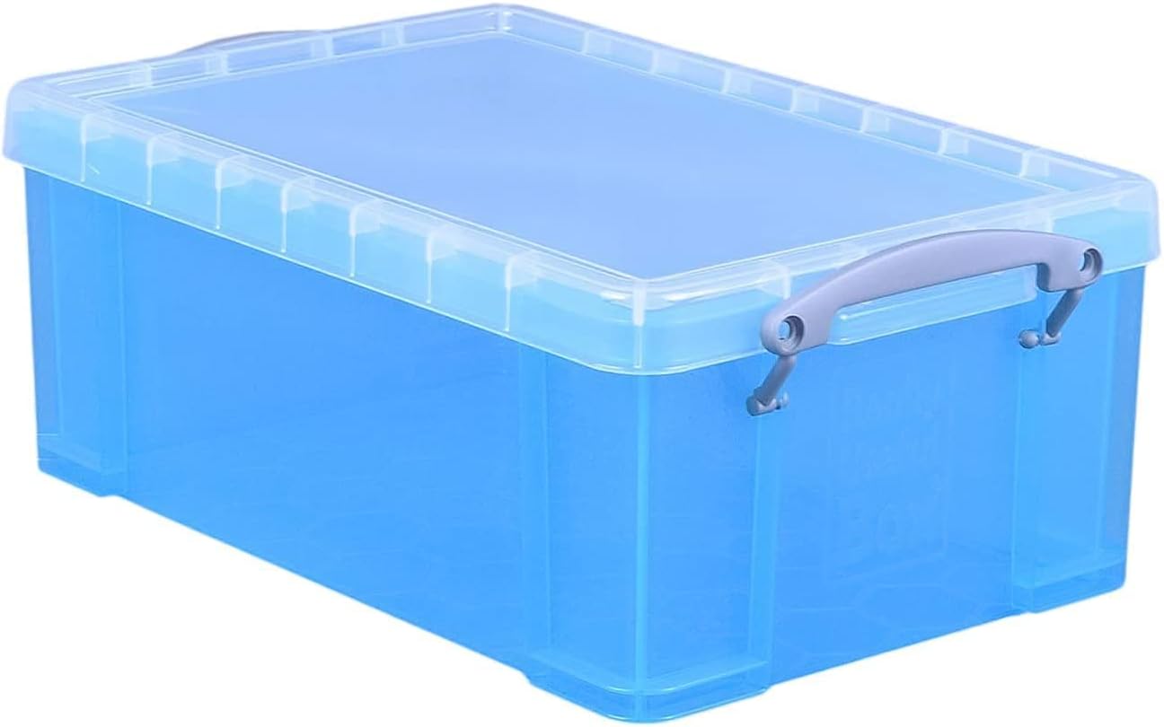 Really Useful Box 9 Litre Transparent Bright Blue : Amazon.co.uk: Home ...