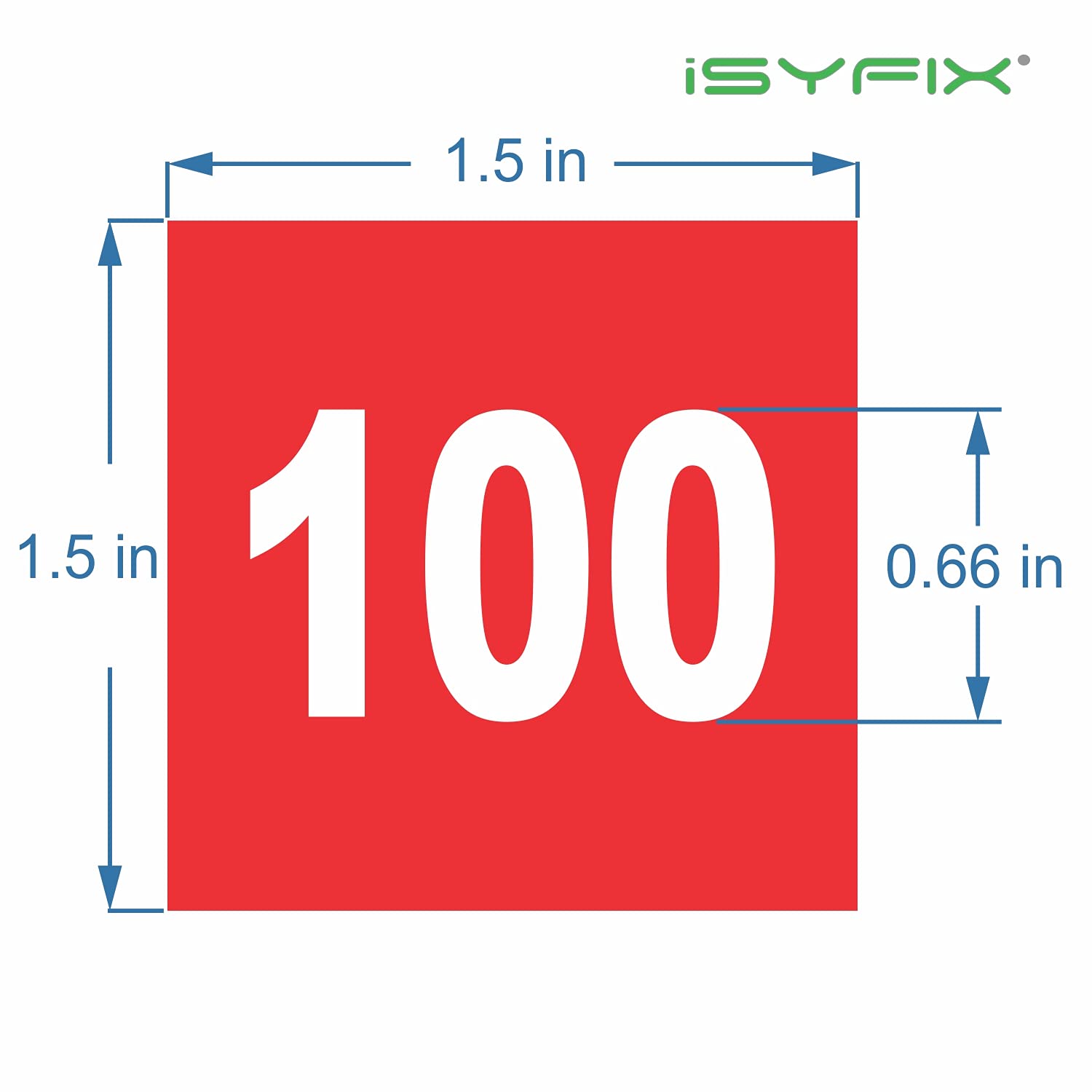 Snapklik.com : Red Consecutive Number Stickers 1 To 100, 1.5-inch, 1 ...