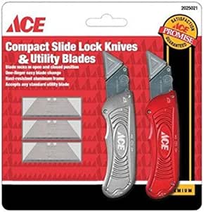 Techni Edge SK2030-ACE Slide Lock Utility Knife W/blades Combo Pack ...