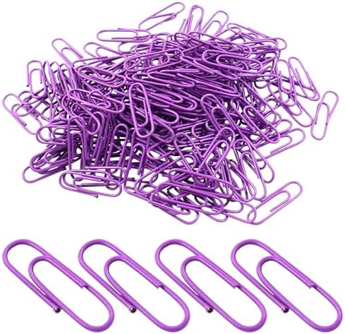 Amazon.com : Hitefu 200 Pack Purple Paper Clips - 1.1" (28mm) Colored ...