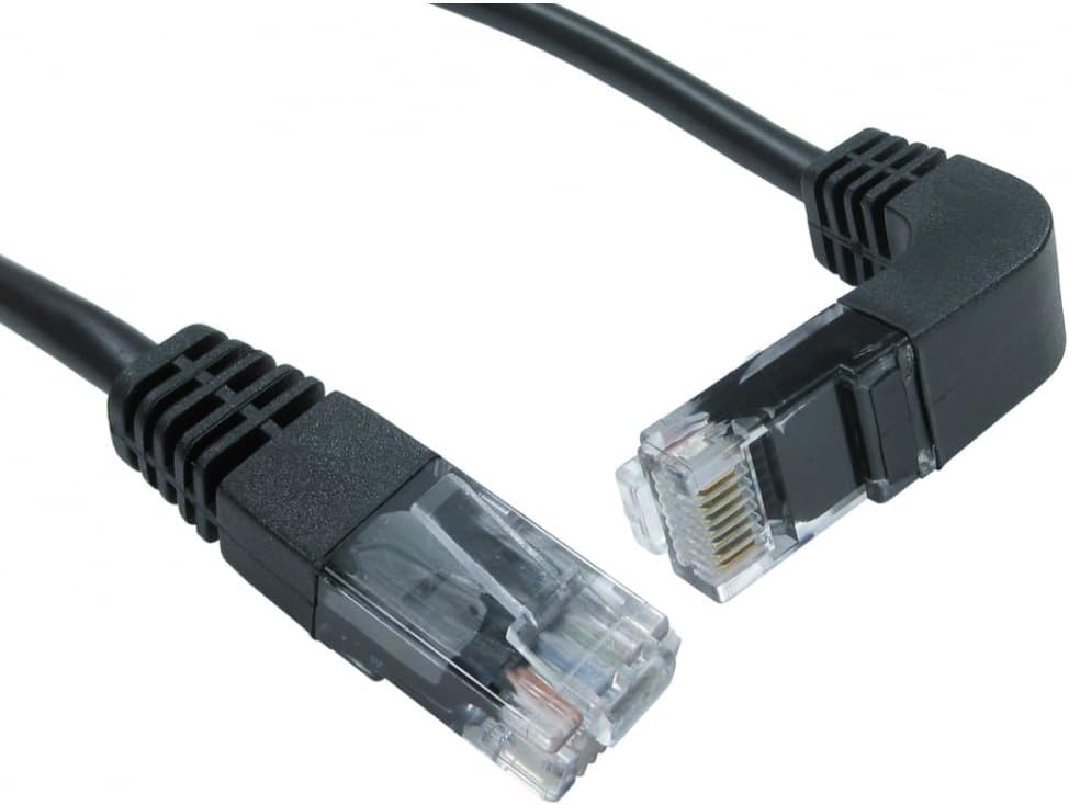 Bluecharge Direct 3m Long RJ45 Cat5e Ethernet Network Straight to Right ...