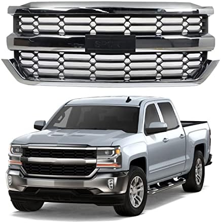 Amazon.com: waltyotur Front Upper Grille Chrome Replacement for Chevy ...