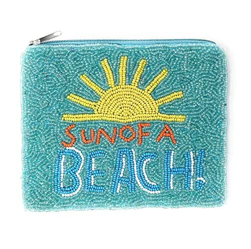 Amazon.com: Sun Of A Beach Beaded Coin Purse, Beaded Coin Pouch, Summer ...