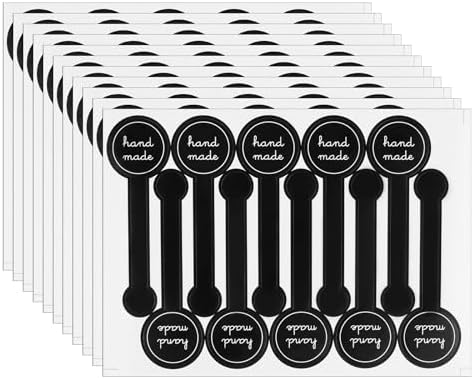 Amazon.com: 200 Pcs Handmade Lollipop Baking Seal Stickers - Black Hand ...